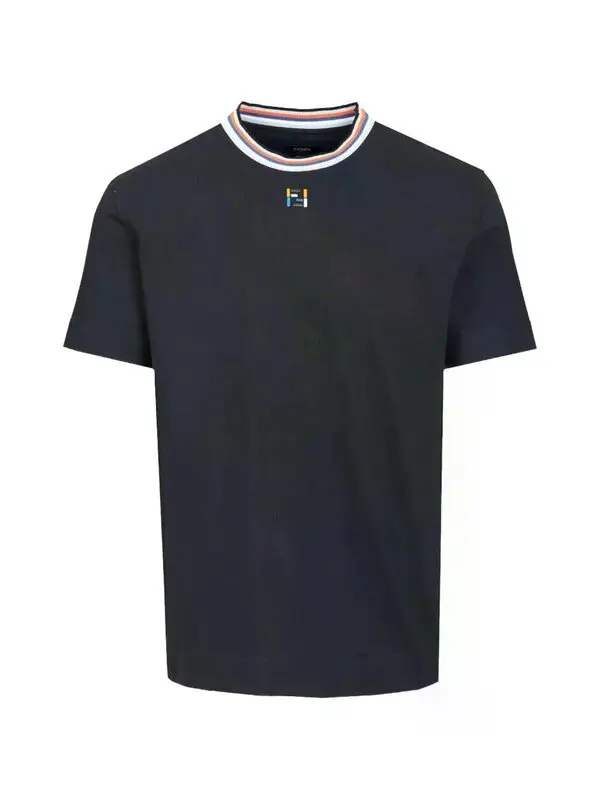 Fendi Ff Logo-embroidered T-shirt - Blue