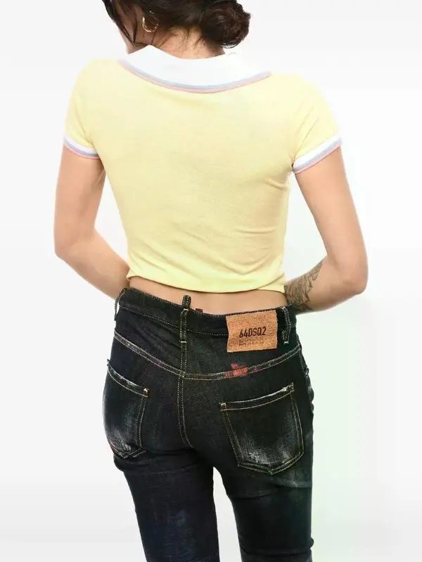 Dsquared2 Asymmetric-neck T-shirt - Yellow