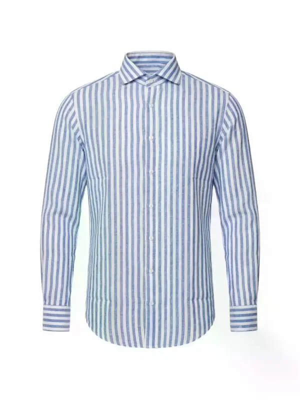 BASTONCINO Vertical-stripe Long-sleeve Shirt - Blue
