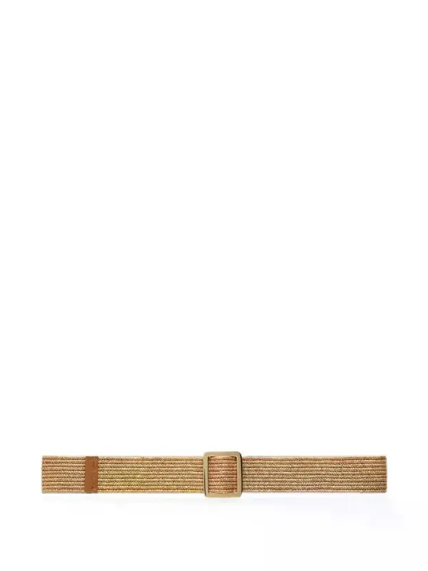 Liviana Conti Pauline Woven Square-buckle Belt - Neutrals