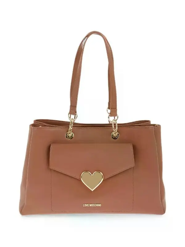 Moschino Heart-plaque Tote Bag - Brown