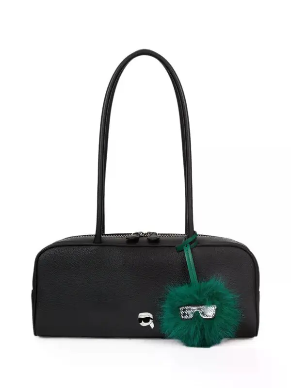 Karl Lagerfeld Ikon Pebble Elongated Shoulder Bag - Black