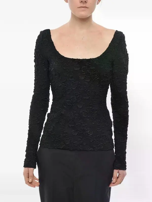 Givenchy Embossed-motif Long-sleeved Top - Black