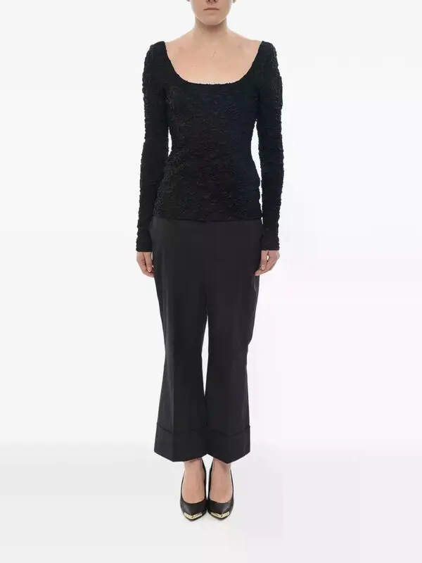 Givenchy Embossed Floral Motif Long-sleeved Top