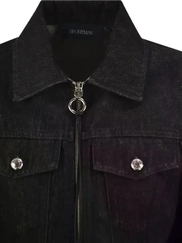 Sportmax Cropped Zip-up Denim Jacket