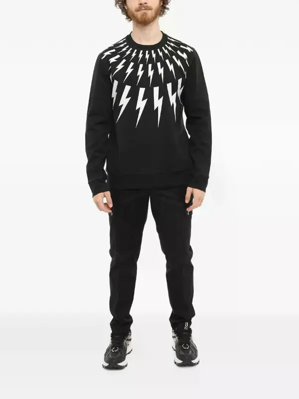 Neil Barrett Fair-isle Thunderbolt Sweatshirt