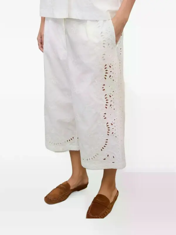 OTTOD'AME Broderie-anglaise Elasticated-waist Trousers