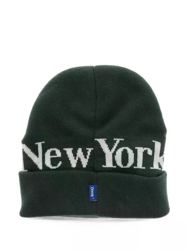 AWAKE NY Jacquard-logo Beanie Hat - Green