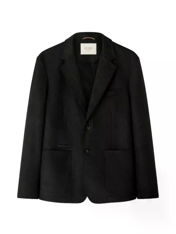 RETORI Single-breasted Padded Blazer - Grey