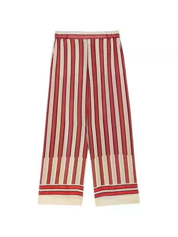 OTTOD'AME Striped Wide-leg Trousers - Red