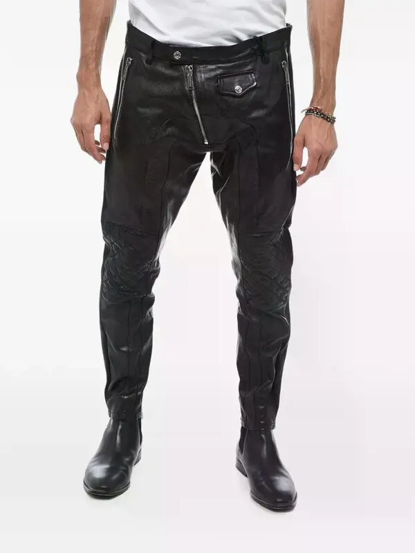 Dsquared2 Quilted-detail Biker Trousers - Black