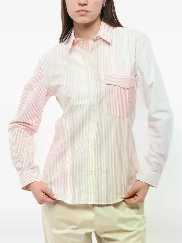 Woolrich Striped Chest-pocket Cotton Shirt - Pink