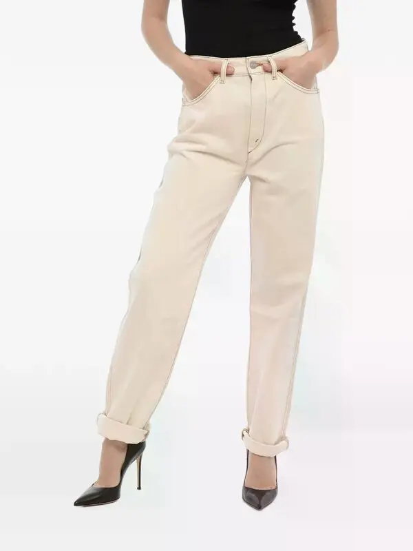 RE/DONE Topstitching Five-pocket Jeans - Neutrals