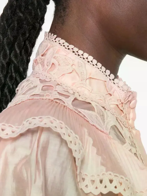 PAPER LACE Ruffled Lace-trim Shirt