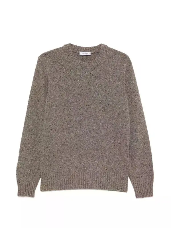 KANGRA Flecked Crew-neck Sweater - Brown
