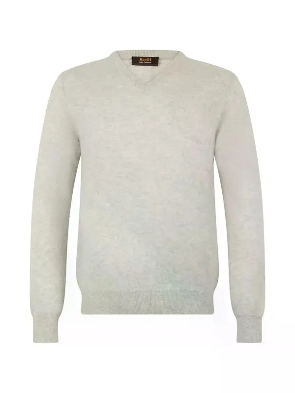 MOORER V-neck Sweater - White