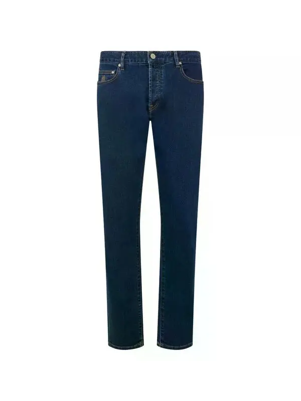 MOORER Five-pocket Slim-fit Jeans - Blue