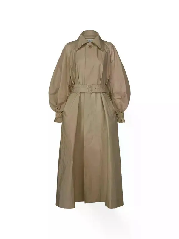 Issey Miyake Akimbo Belted Balloon-sleeve Coat - Neutrals