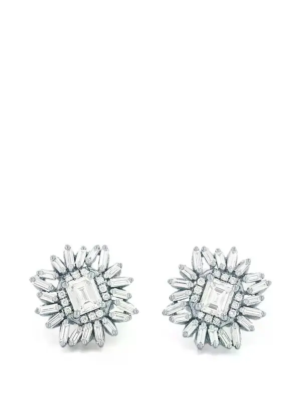 SUZANNE KALAN Diamond-embellishsment Earrings - Silver