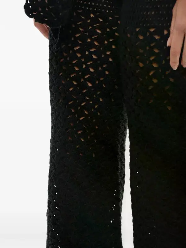 MATIMI Openwork-knit Belted Trousers