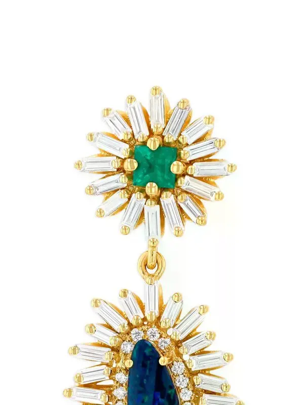SUZANNE KALAN Emerald And Opal Drop Earrings