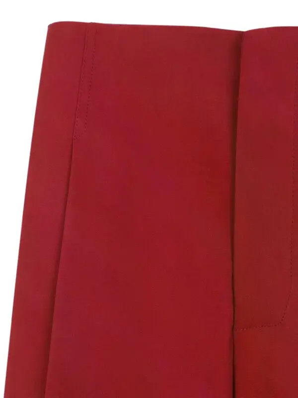 Alberta Ferretti Pleated Straight-leg Trousers - Red