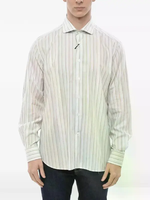 Corneliani Striped Buttoned Shirt - Neutrals