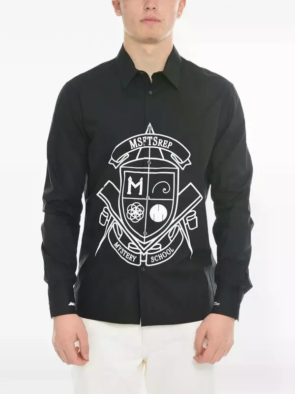 MSFTS Logo-print Cotton Shirt - Black