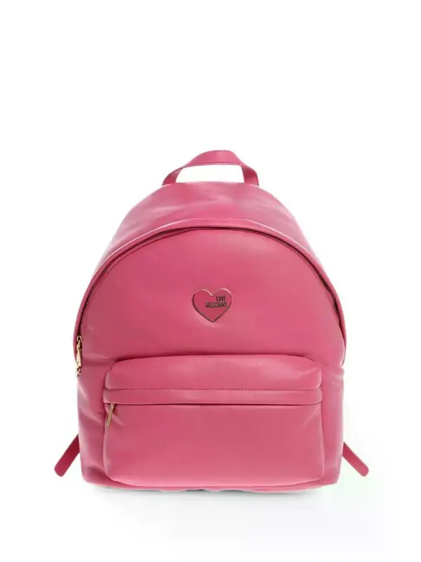 Moschino Love Heart-plaque Backpack - Pink