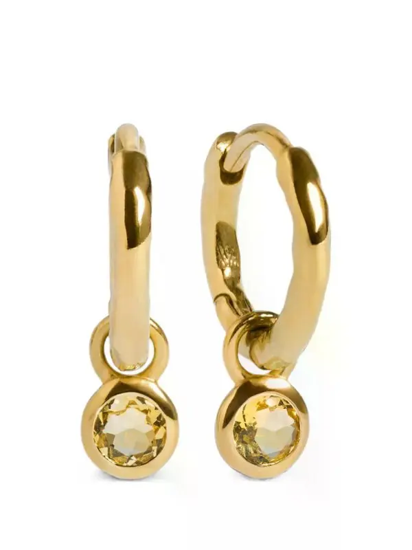 Monica Vinader Citrine-pendant Hoop Earrings - Gold