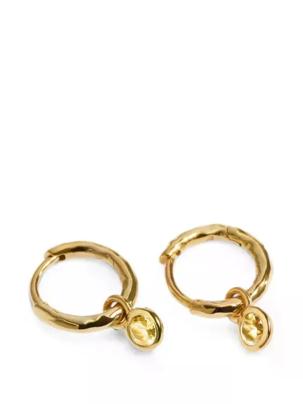 Monica Vinader Citrine Pendant Hoop Earrings