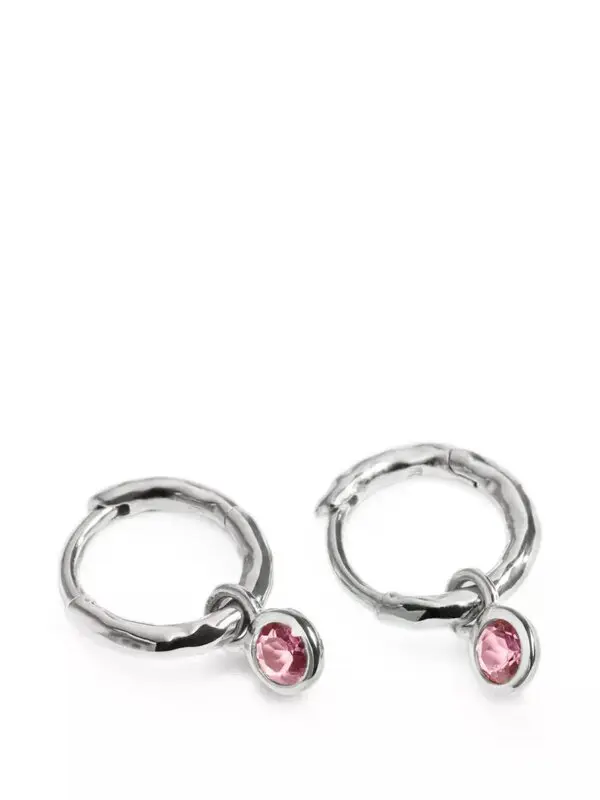 Monica Vinader Hammered-effect Pink-gemstone Earrings