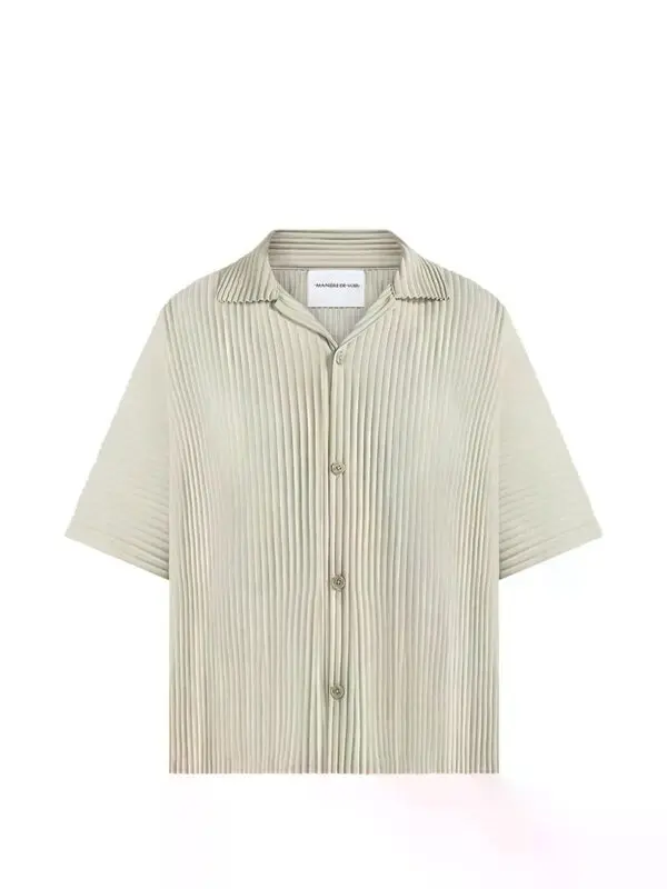 Manière De Voir Justin Pleated Boxy Shirt Sage - Neutrals