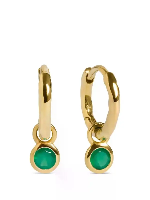 Monica Vinader Onyx-pendant Hoop Earrings - Gold