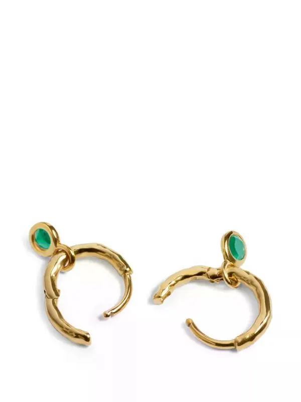 Monica Vinader Onyx-pendant Hoop Earrings