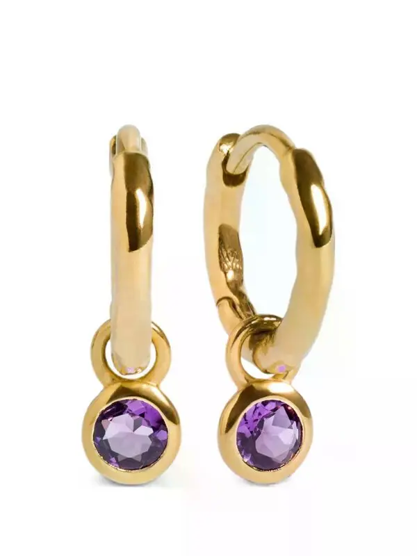 Monica Vinader Amethyst Charm-detail Hoop Earrings - Gold