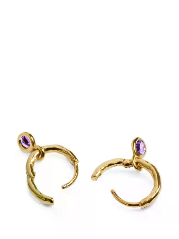 Monica Vinader Amethyst Charm-detail Hoop Earrings