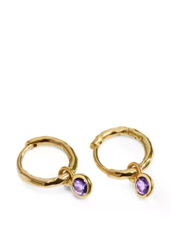 Monica Vinader Amethyst Charm-detail Hoop Earrings