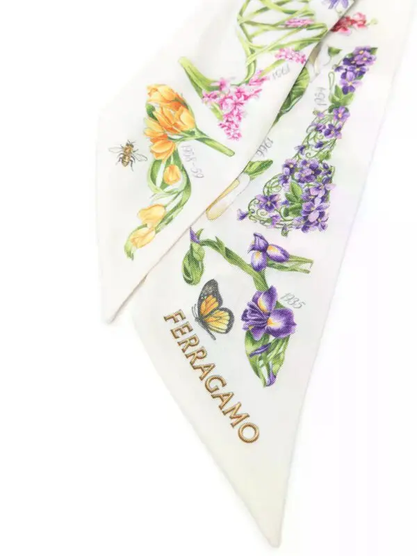 FERRAGAMO Gancini Floral-print Bag Charm