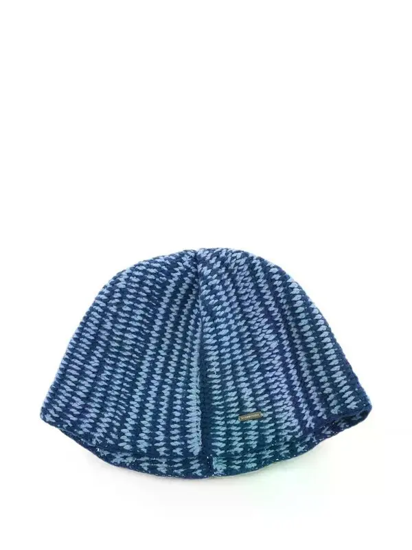 Dsquared2 Two-tone Chunky-knit Beanie Hat - Blue