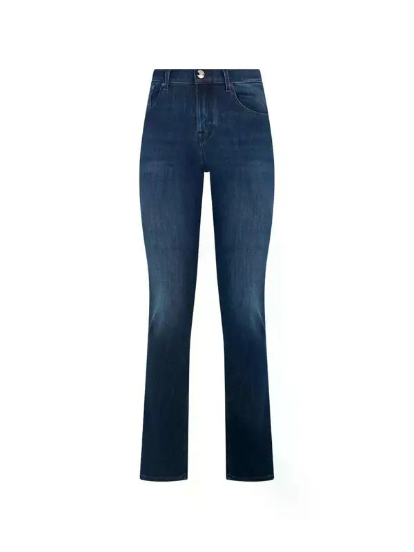 MOORER Washed Five-pocket Skinny Jeans - Blue