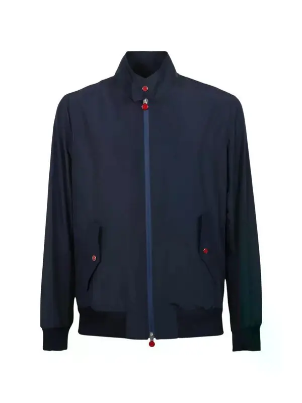 Kiton Zip-up High-neck Bomber Jacket - Blue