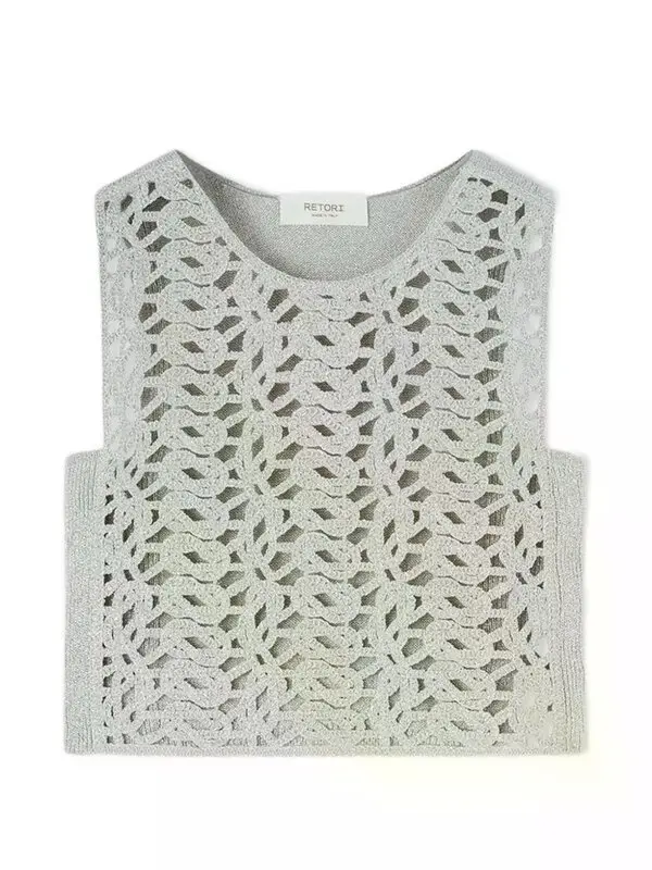 RETORI Iconic Knot-detail Cropped Top - Silver