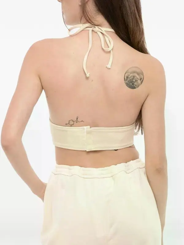 JULFER Lace-up Halterneck Crop Top