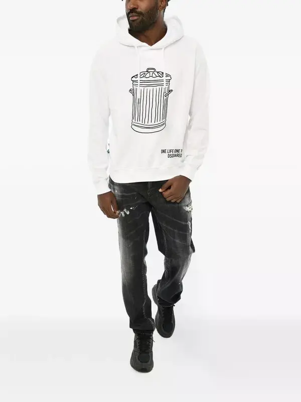 Dsquared2 Cotton Trash Print Hoodie