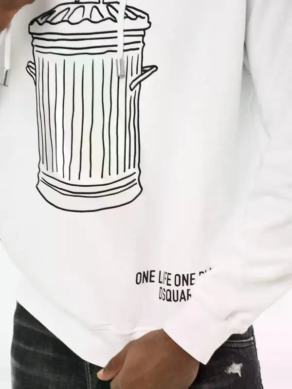 Dsquared2 Cotton Trash Print Hoodie