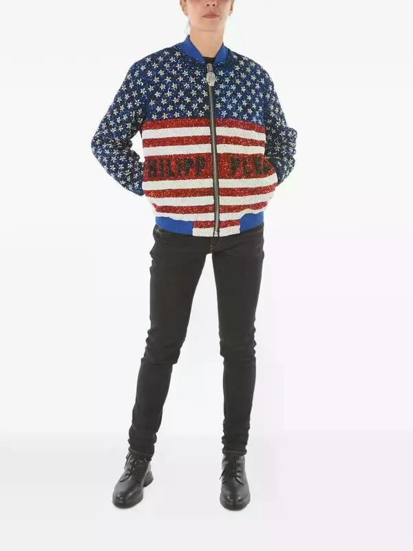 Philipp Plein Sequin Embellished Bomber Jacket