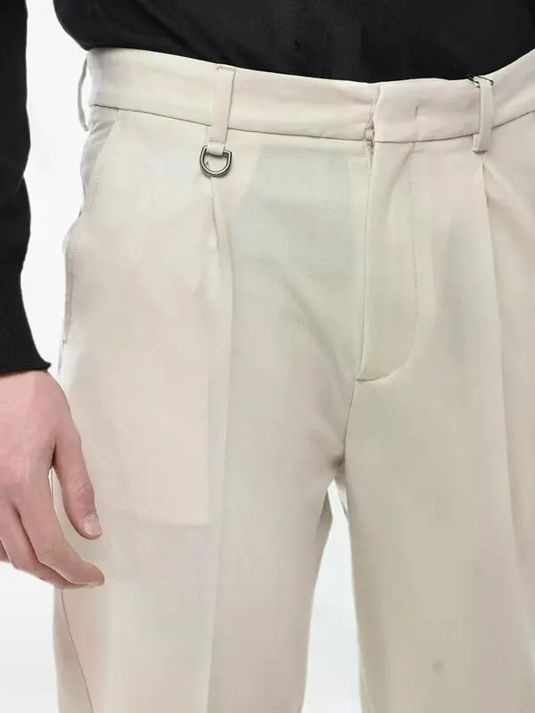 PAOLO PECORA Single-pleat Turn-up Trousers