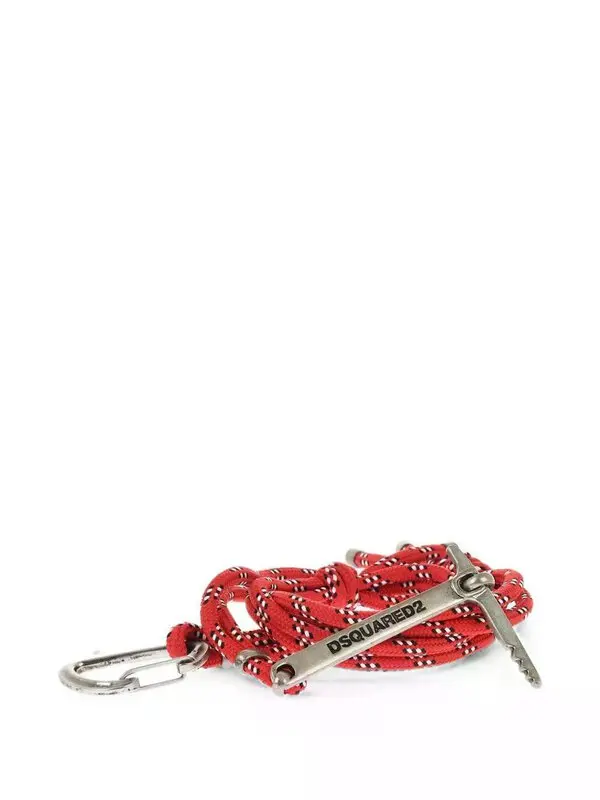 Dsquared2 Two-tone Logo-engraved Paracord Belt - Silver