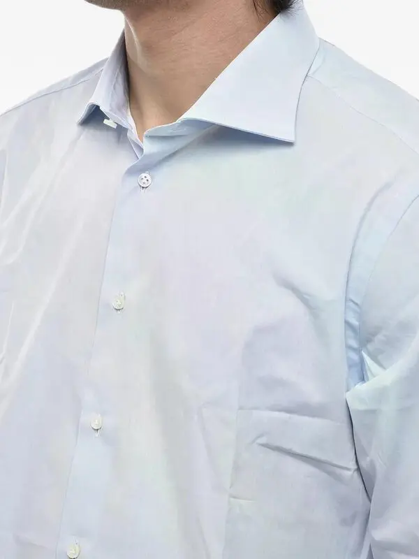 BORRIELLO NAPOLI Button-down Long-sleeve Cotton Shirt